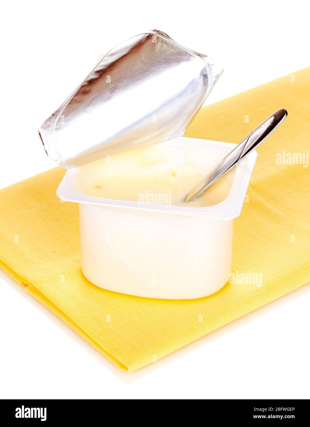 Yogurt isolated on white Stock Photo - Alamy