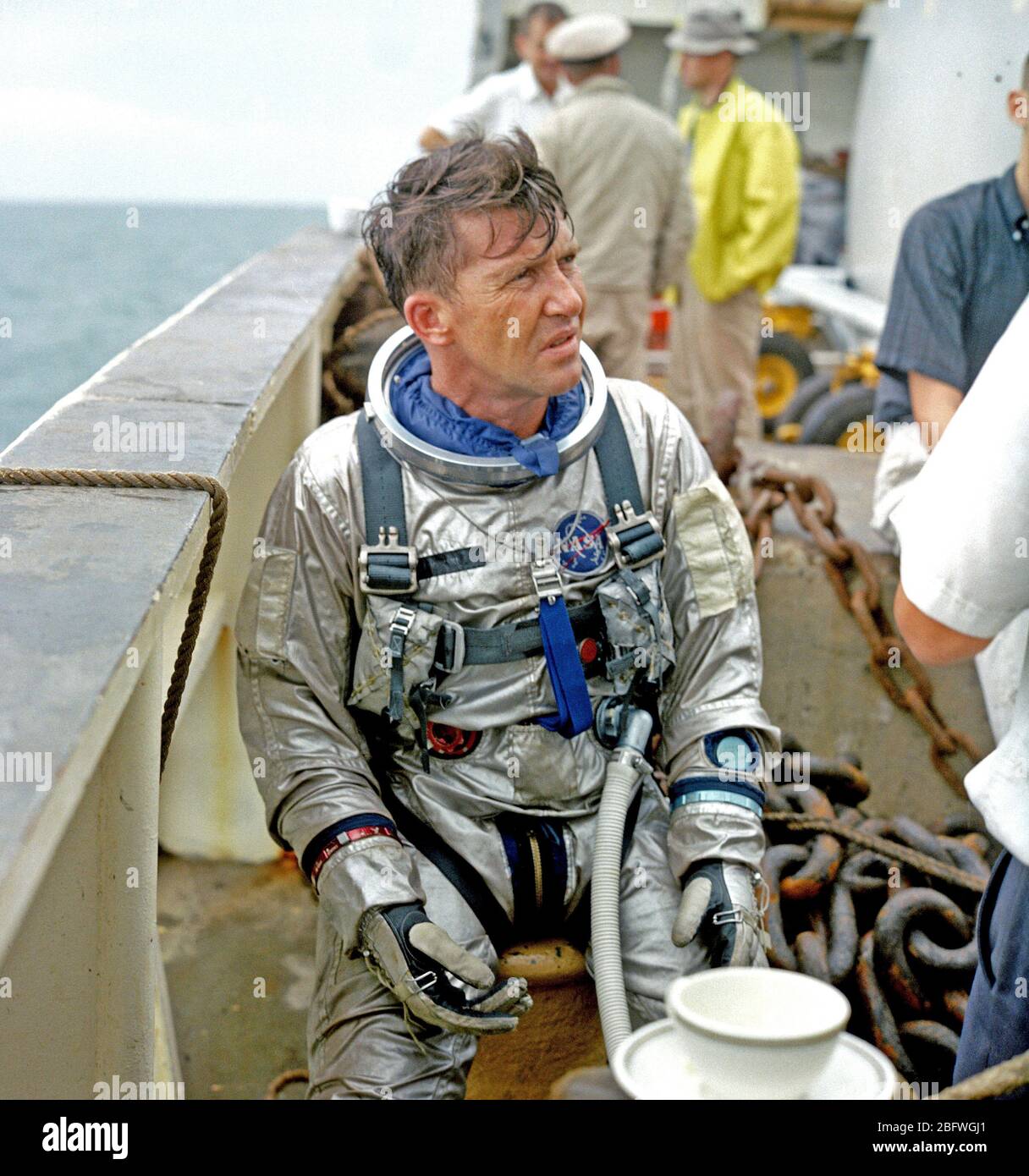 Astronaut Walter M. Schirra Jr., Gemini-6 prime crew command pilot, is ...