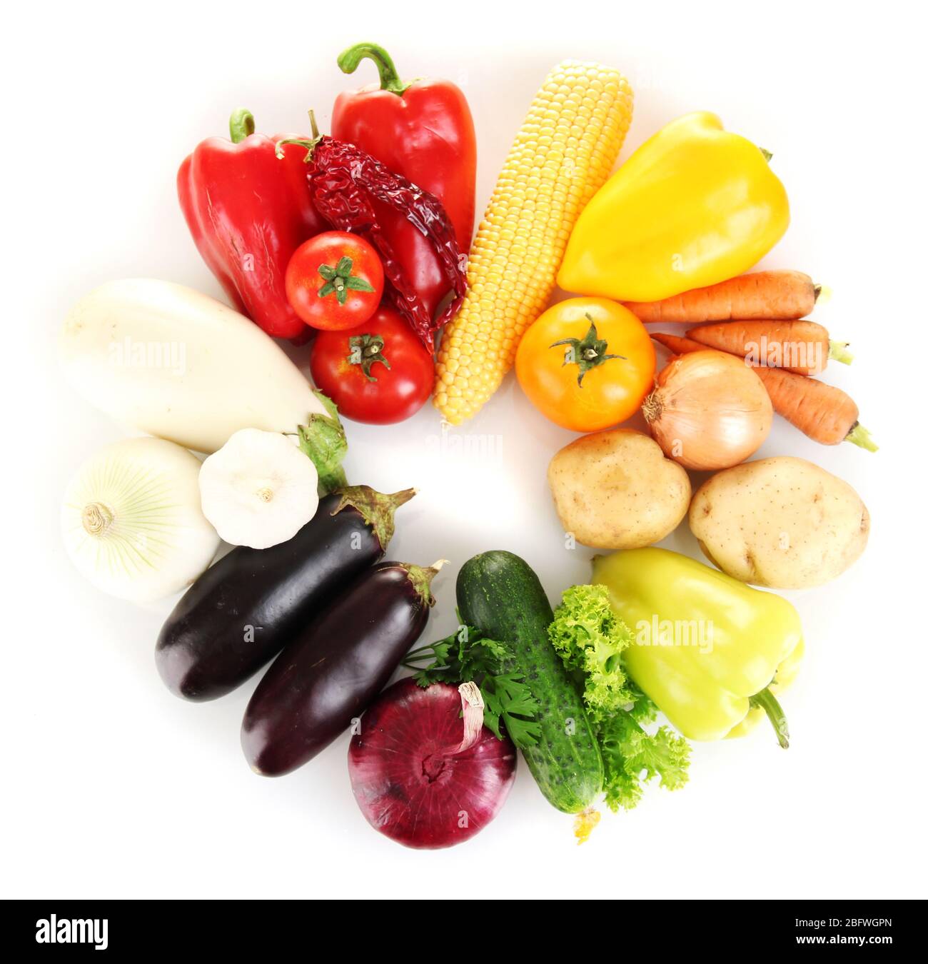 Bright colorful vegetables isolated on white background Stock Photo - Alamy