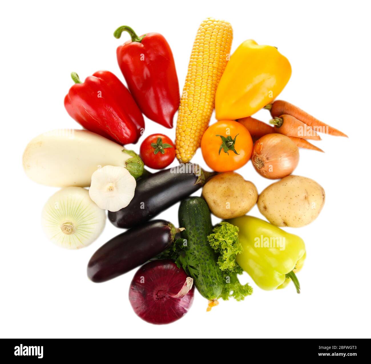 Bright colorful vegetables isolated on white background Stock Photo - Alamy