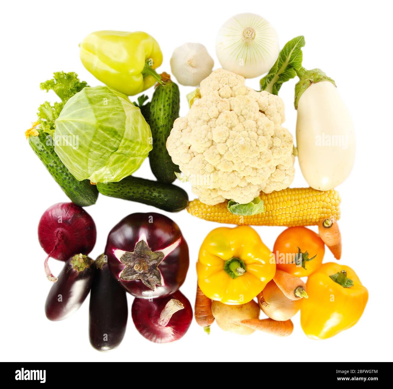 Bright colorful vegetables isolated on white background Stock Photo - Alamy