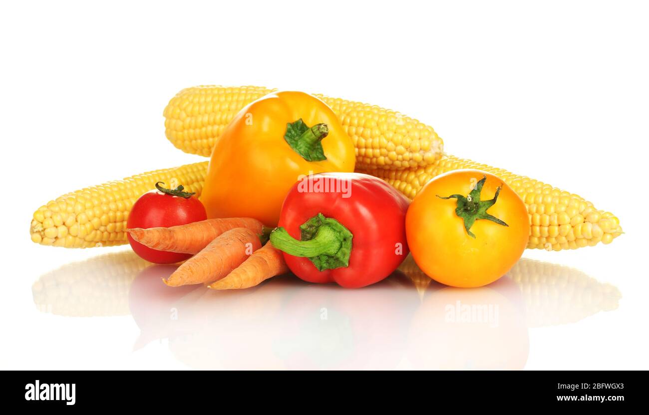 Colorful fresh vegetables isolated on white Stock Photo - Alamy
