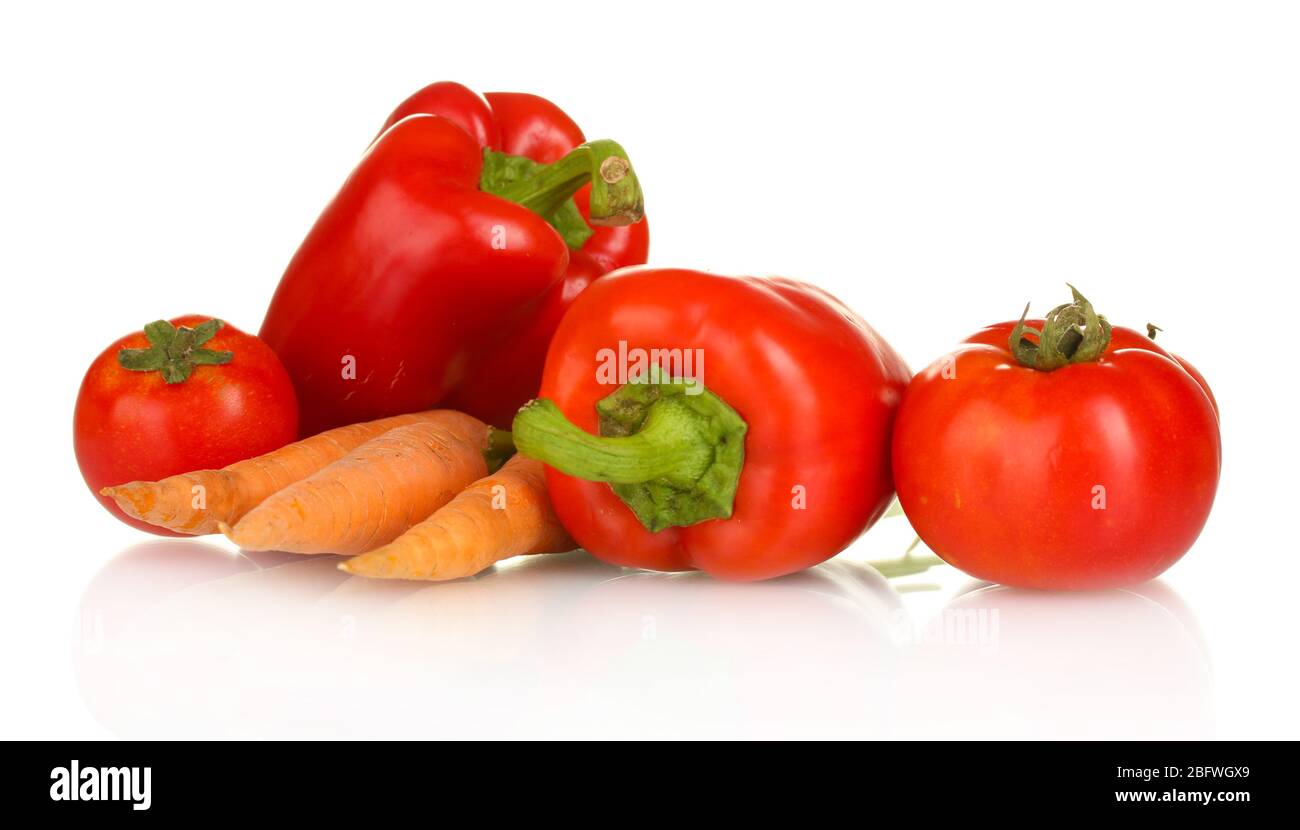 Red vegetables isolated on white Stock Photo - Alamy