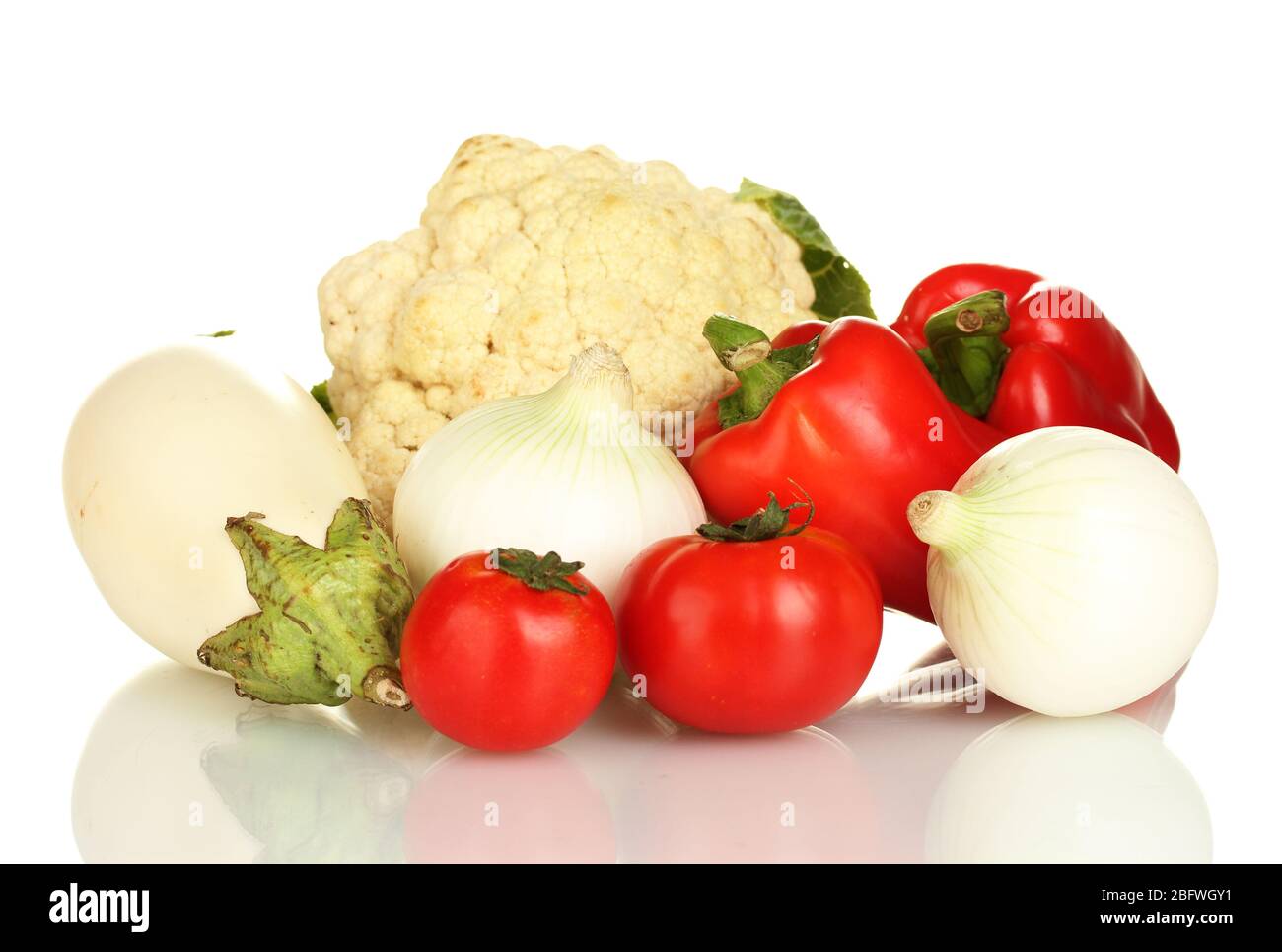 Colorful fresh vegetables isolated on white Stock Photo - Alamy