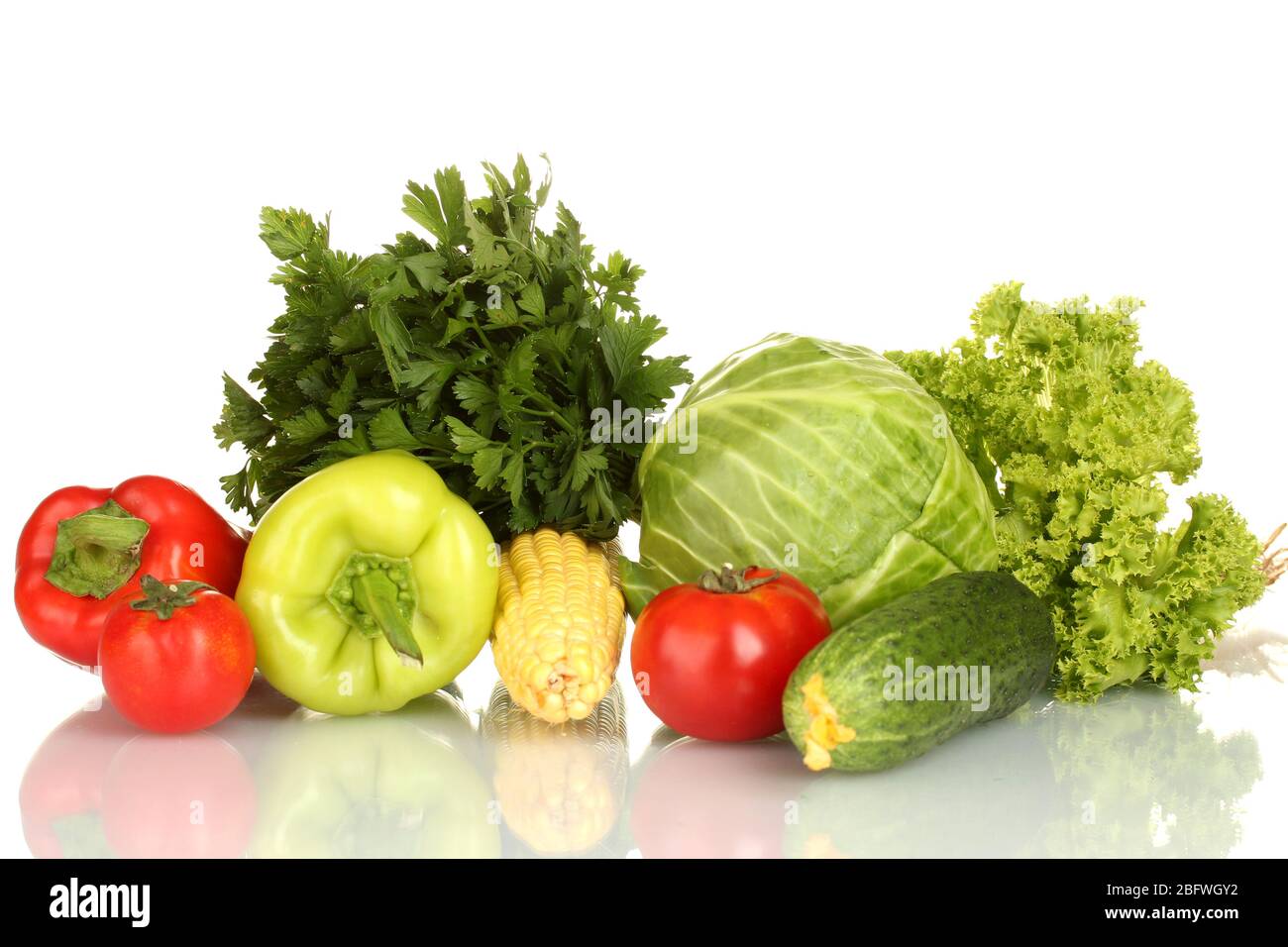 Colorful fresh vegetables isolated on white Stock Photo - Alamy