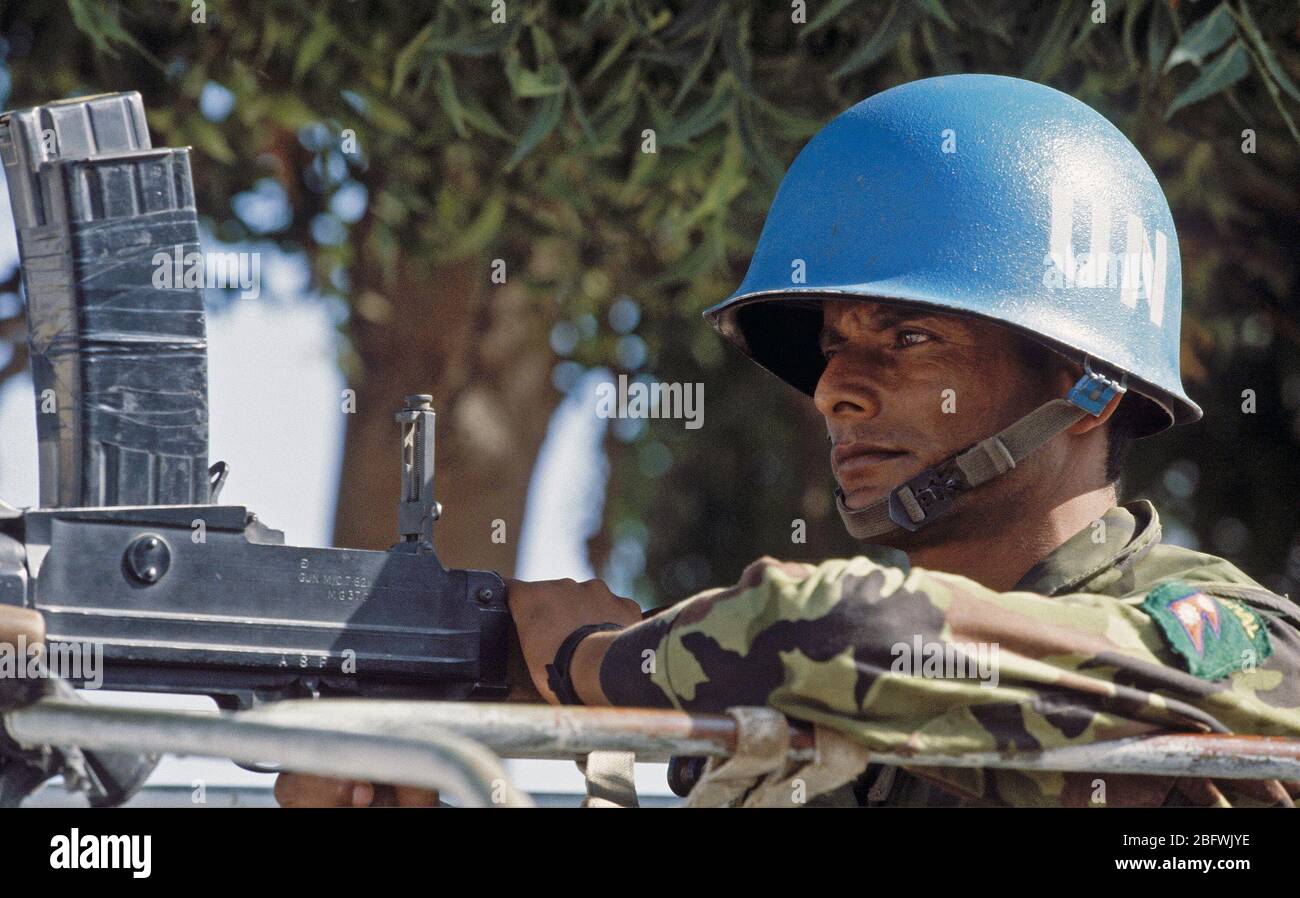 1993 - A member of the Nepalese Quick Reactionary Force (QRF) in ...