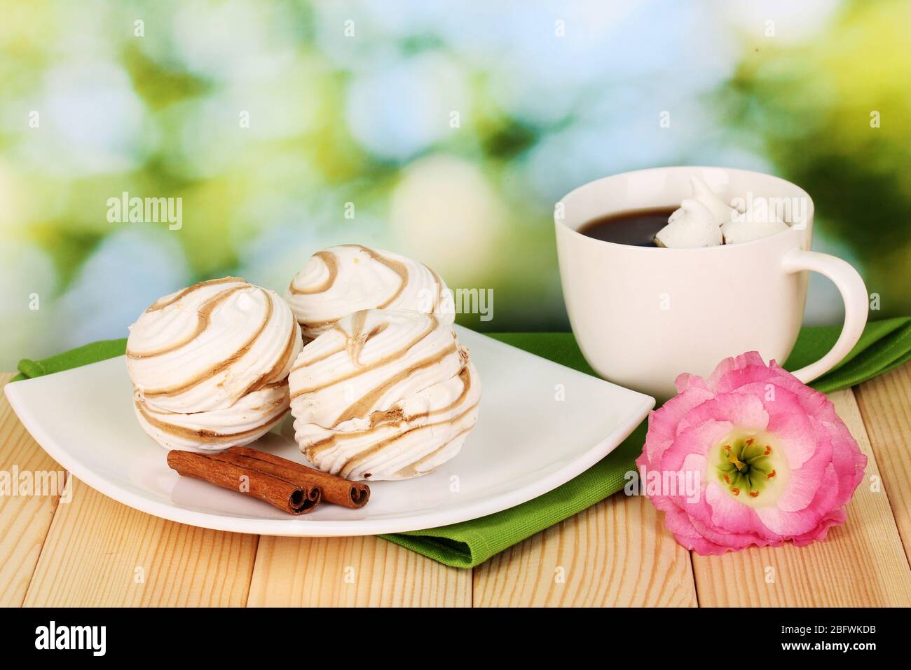 Air marshmallows on nature background Stock Photo - Alamy