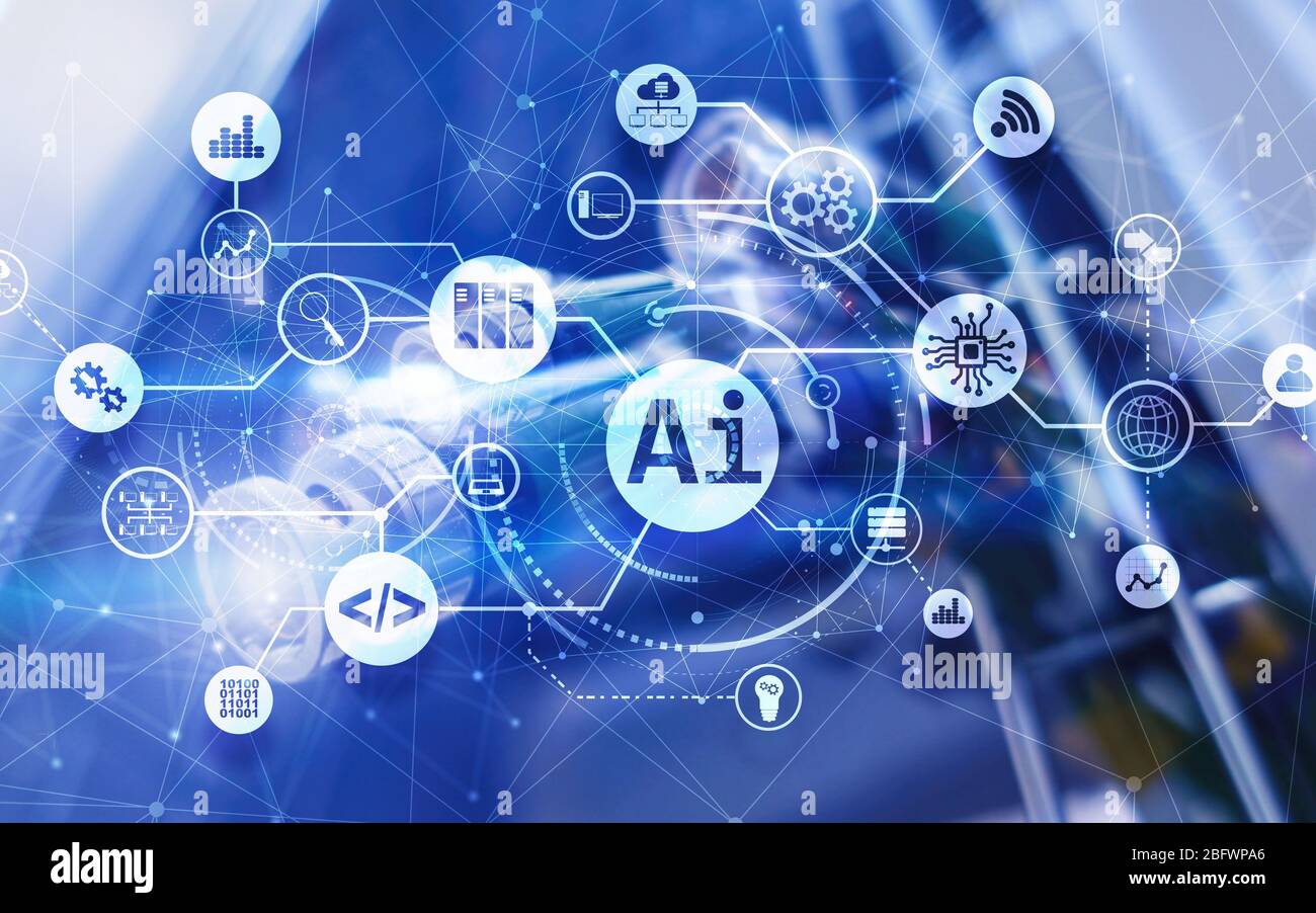 Artificial Intelligence. AI. Infographic illustration on fantastic ...