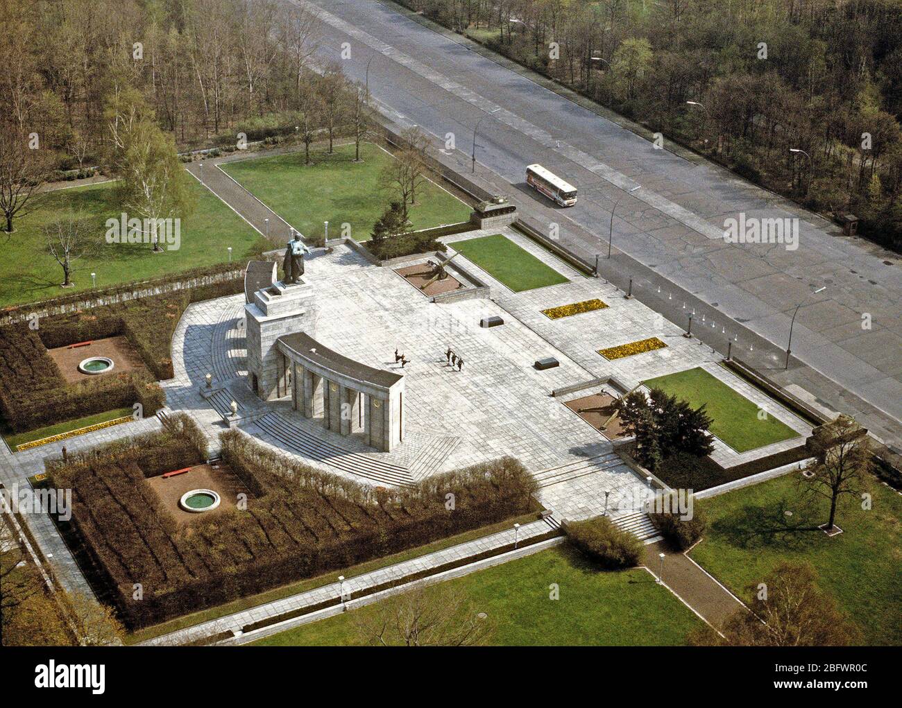 An aerial view of the Soviet War Memorial erected by the Soviets in ...