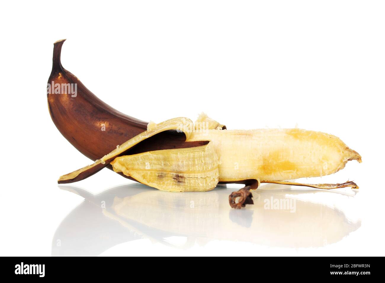 spoiled banana isolated on white Stock Photo - Alamy