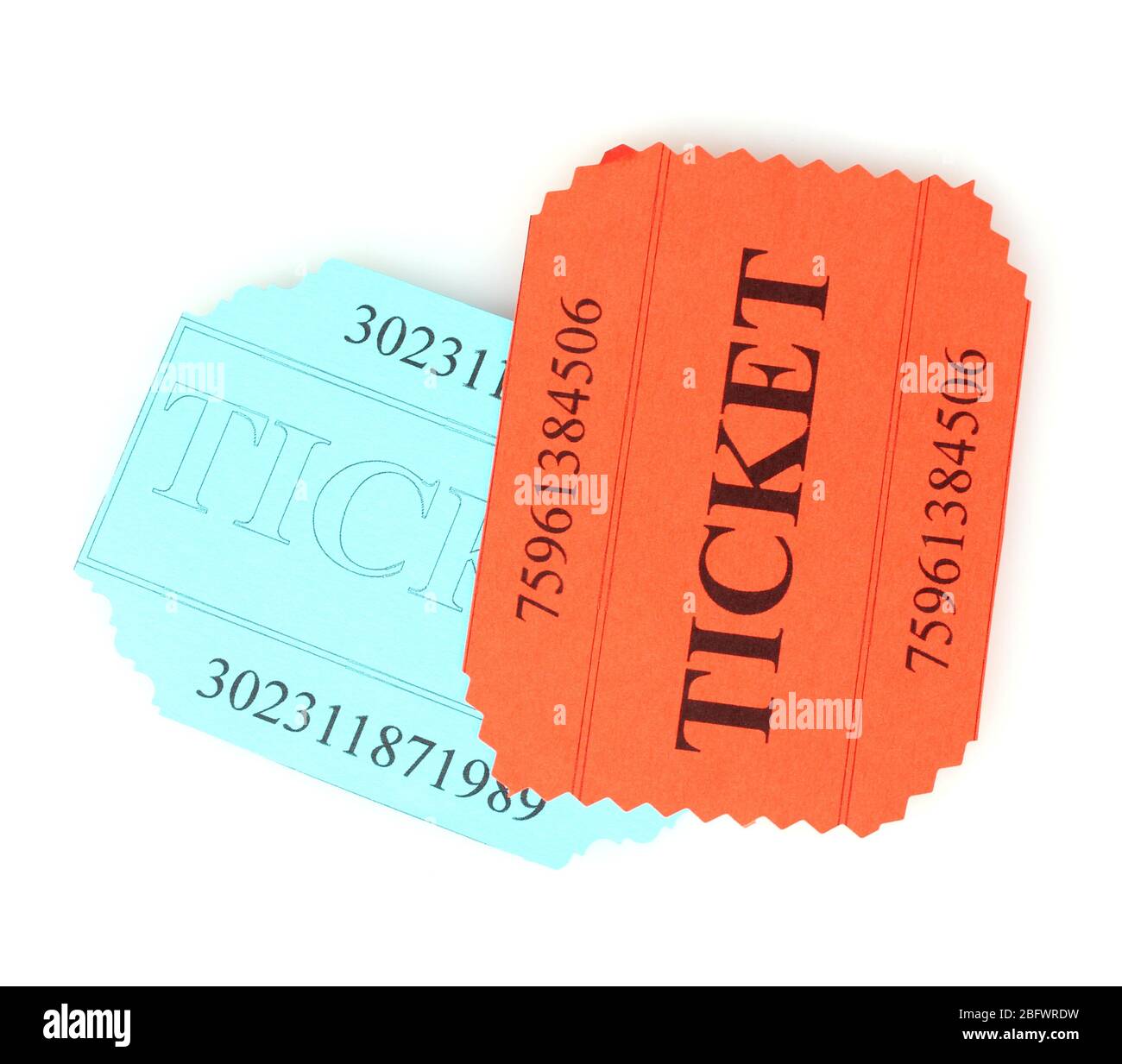 Colorful tickets isolated on white Stock Photo - Alamy