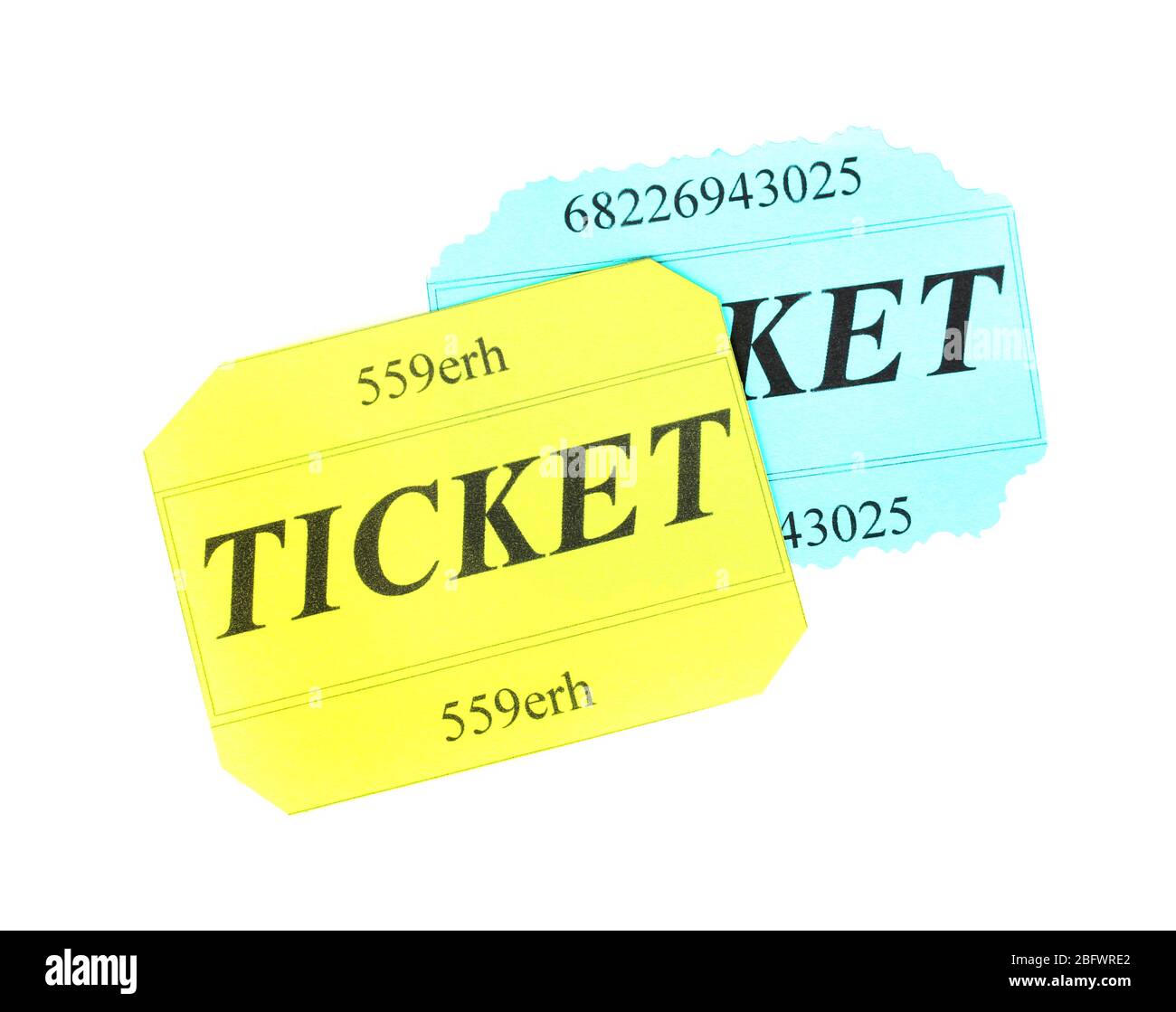 Colorful tickets isolated on white Stock Photo - Alamy