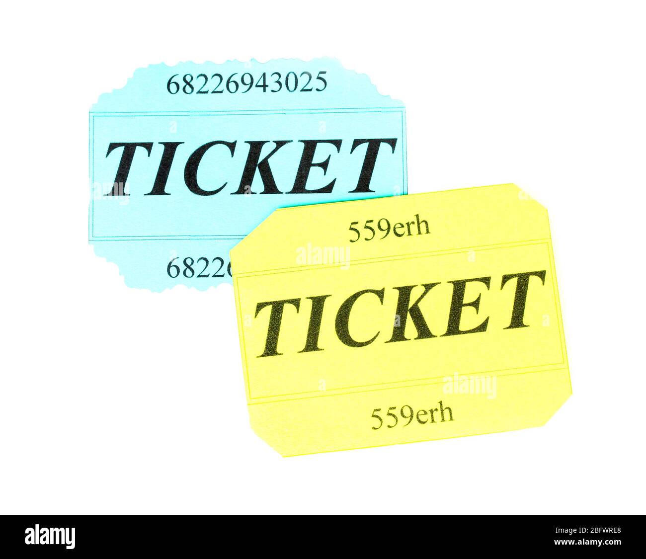 Colorful tickets isolated on white Stock Photo - Alamy