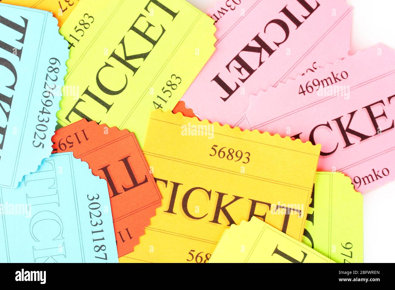Colorful tickets close-up Stock Photo - Alamy