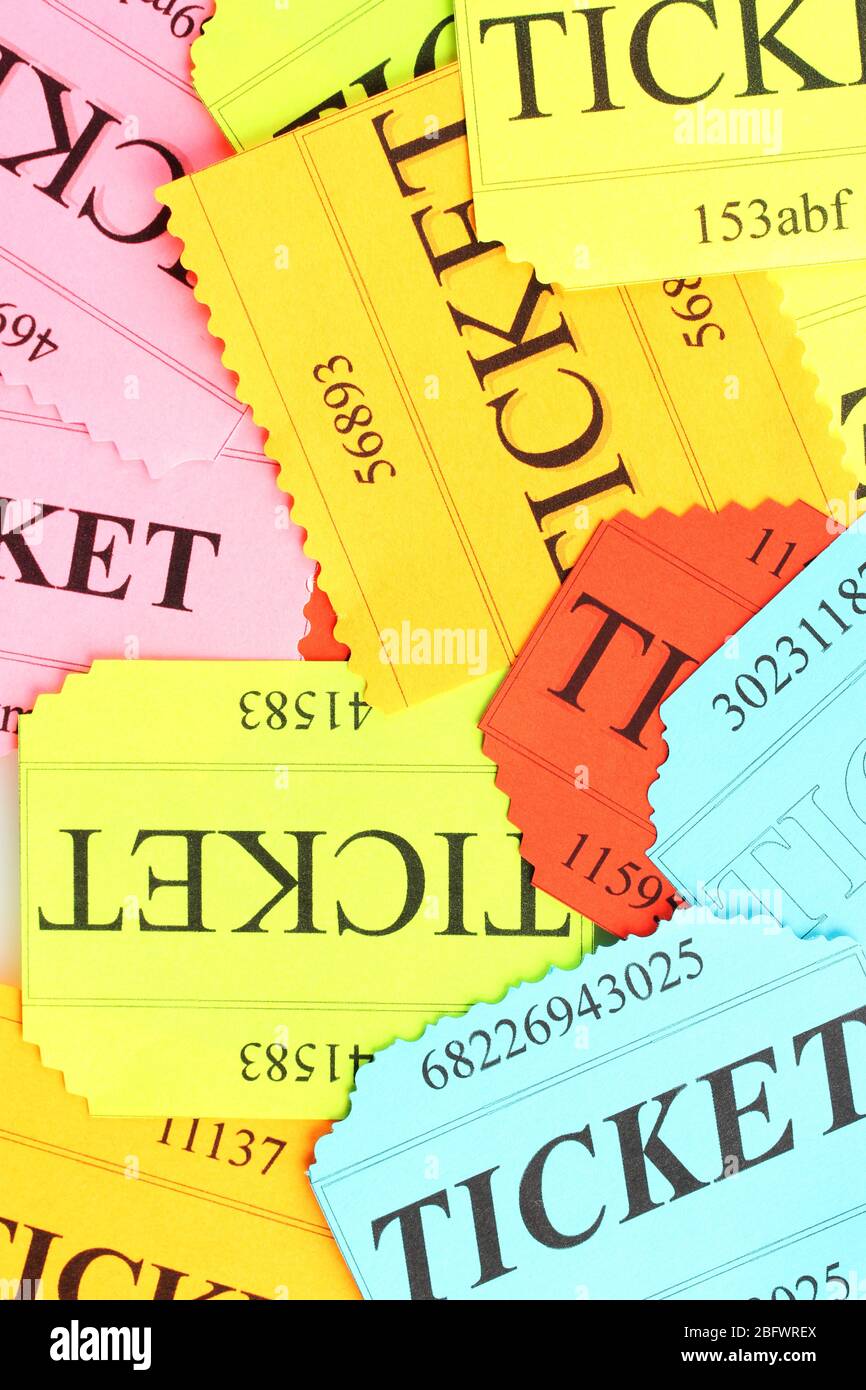 Colorful tickets close-up Stock Photo - Alamy