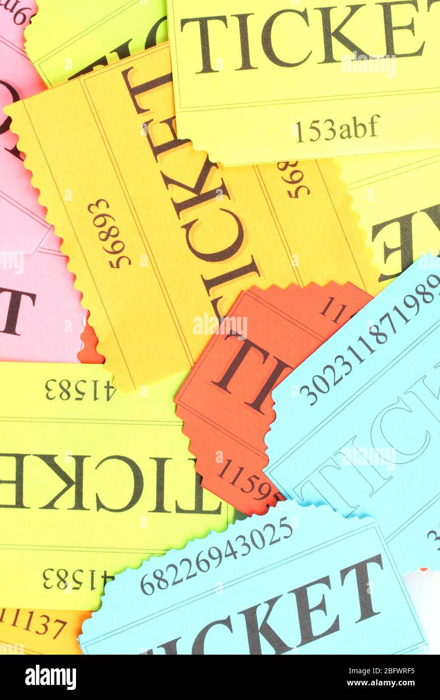 Colorful tickets close-up Stock Photo - Alamy