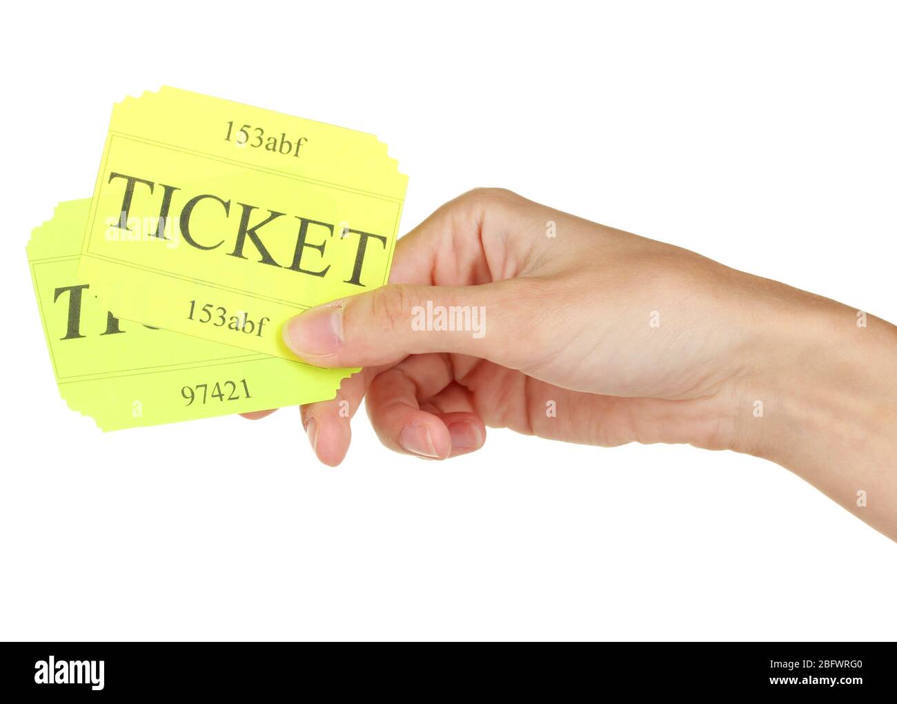 Hand holding movie ticket Cut Out Stock Images & Pictures - Alamy