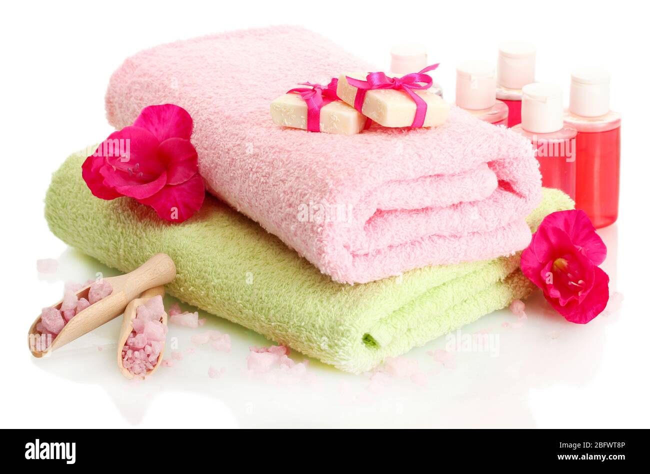 beautiful spa setting, isolated on white Stock Photo - Alamy