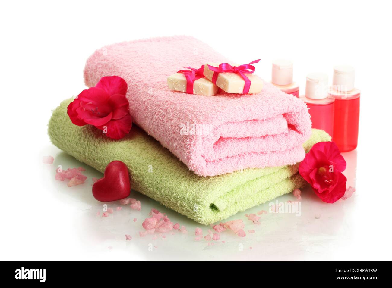 beautiful spa setting, isolated on white Stock Photo - Alamy