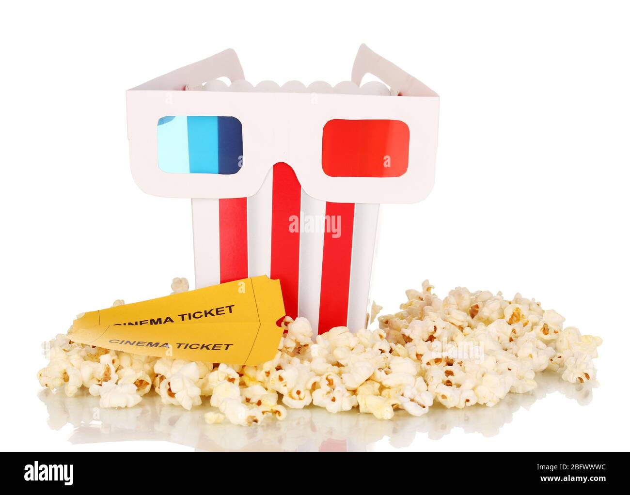 Popcorn movie tickets isolated closeup hi-res stock photography and ...