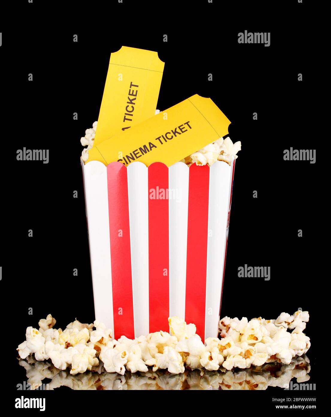 Popcorn movie tickets isolated closeup hi-res stock photography and ...