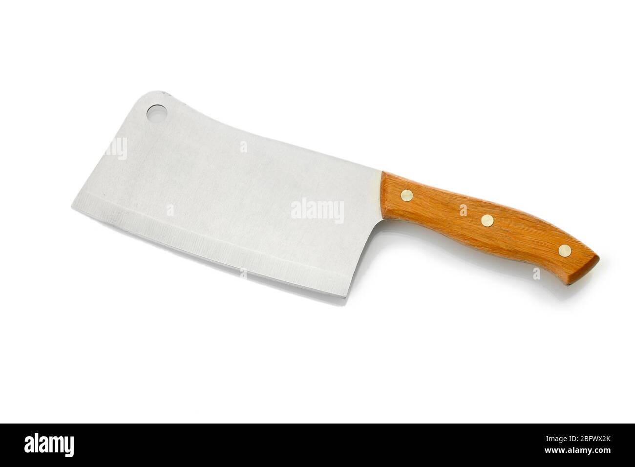 meat cleaver isolated on white background close-up Stock Photo - Alamy