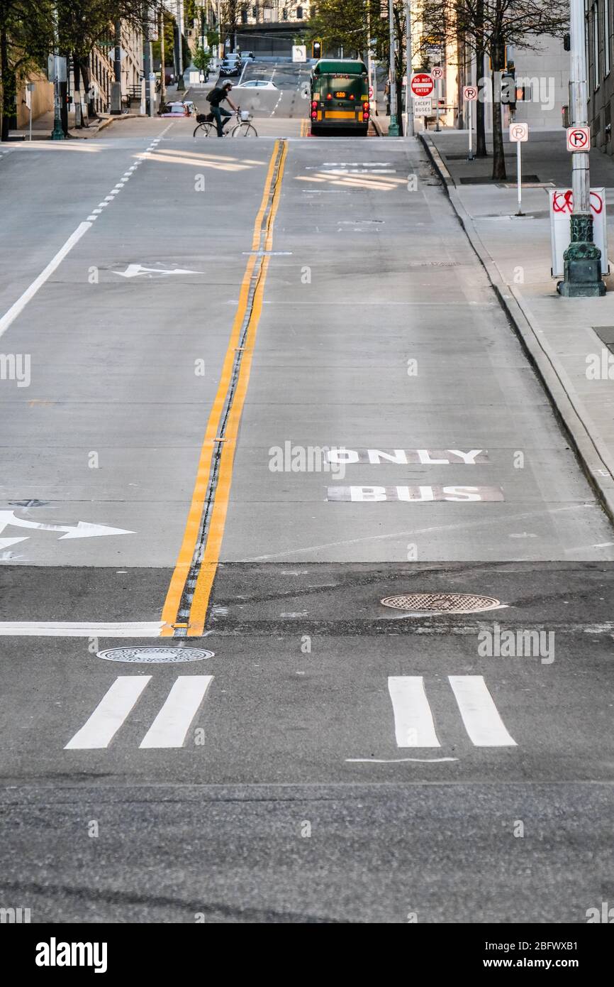 Empty bus lane hi-res stock photography and images - Alamy
