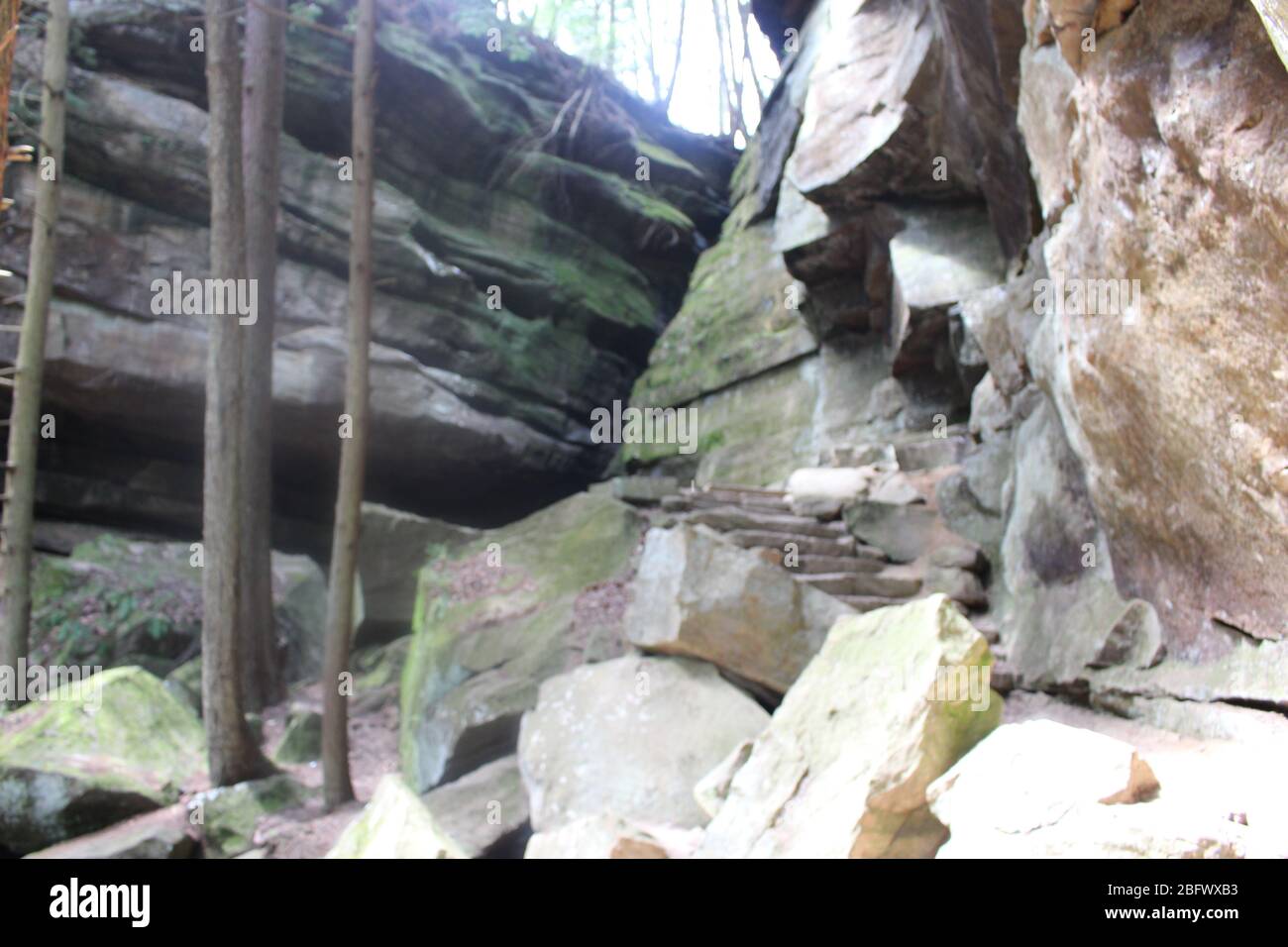 Old man cave walk trail and water fall in Ohio State,nature green ...