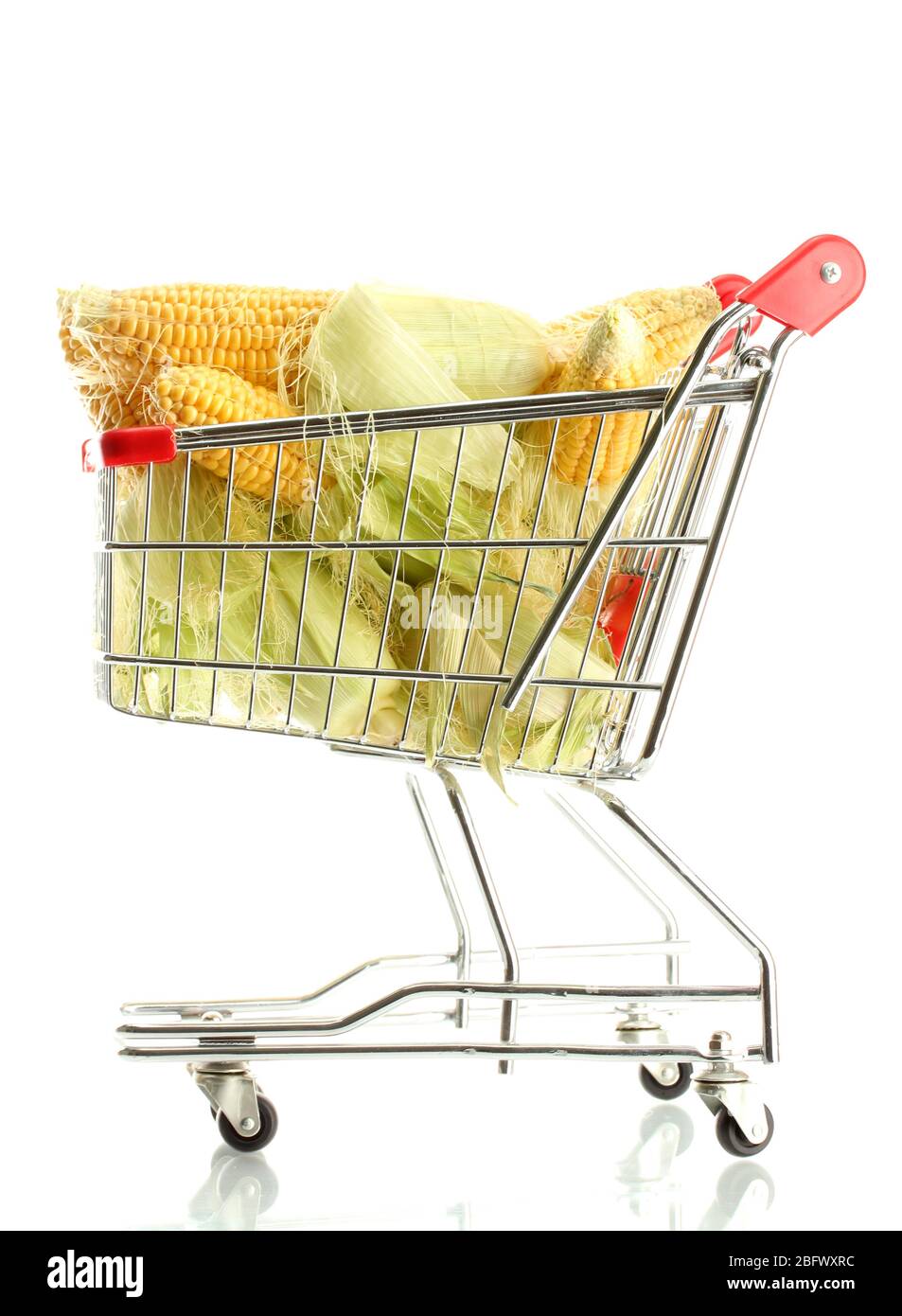fresh corn in trolley, isolated on white Stock Photo - Alamy