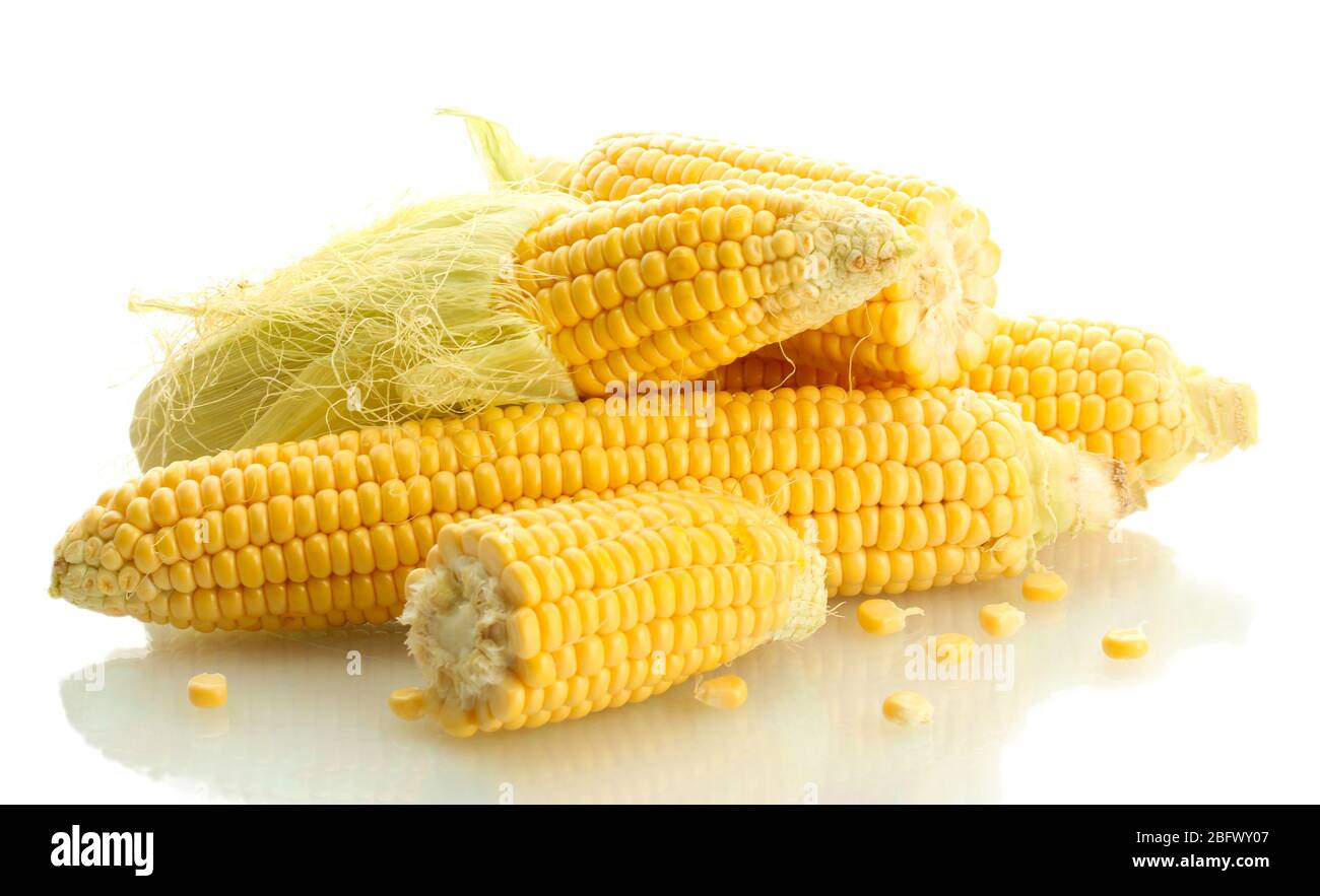 fresh corn, isolated on white Stock Photo - Alamy