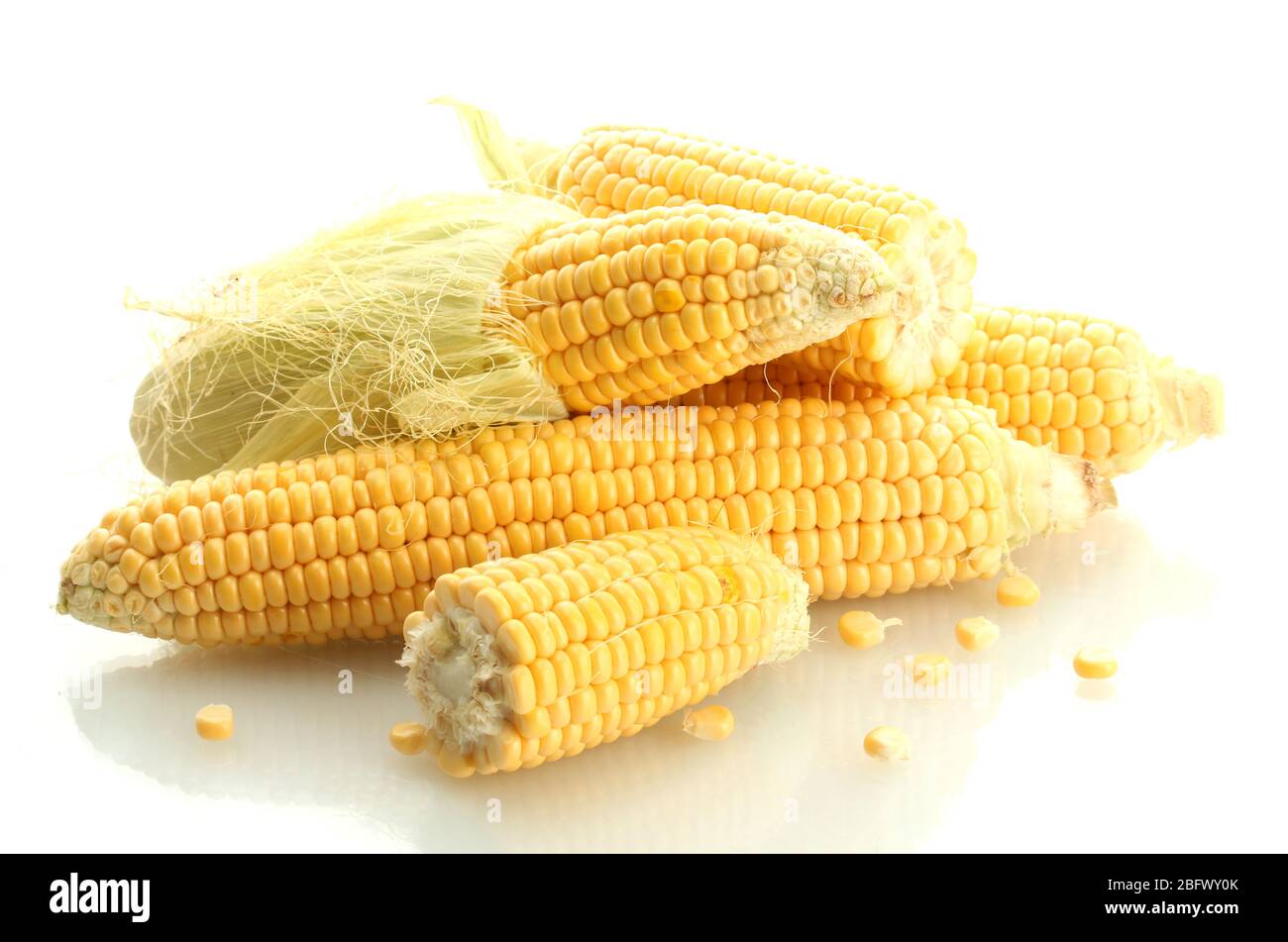 fresh corn, isolated on white Stock Photo - Alamy