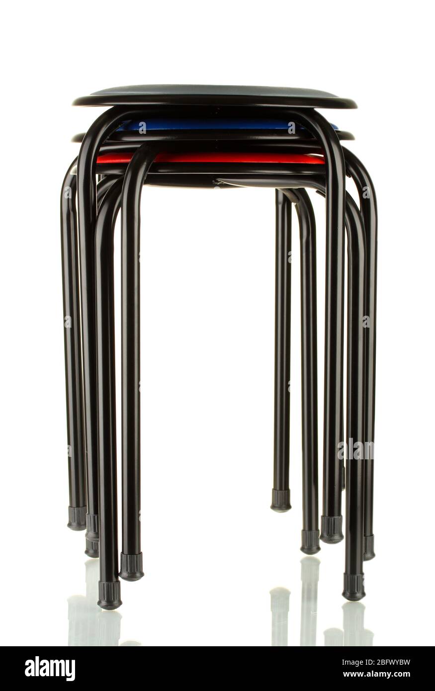 comfortable stools isolated on white Stock Photo - Alamy