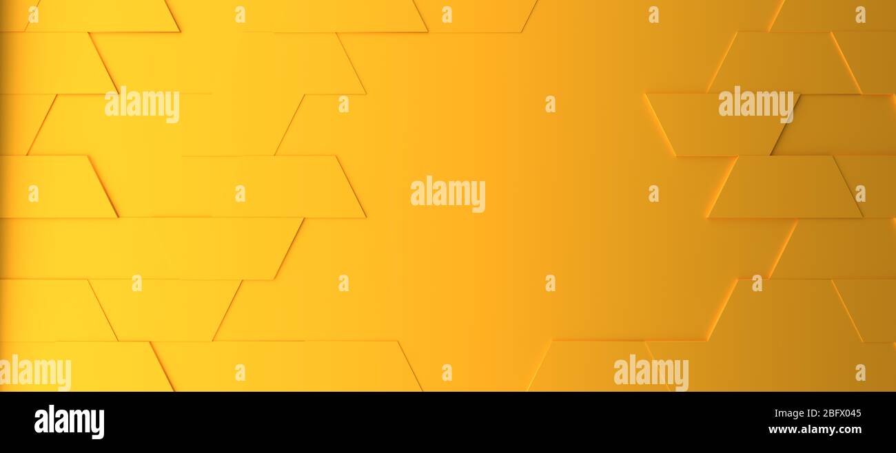 Abstract modern yellow trapezoid background, 3d rendering Stock Photo ...