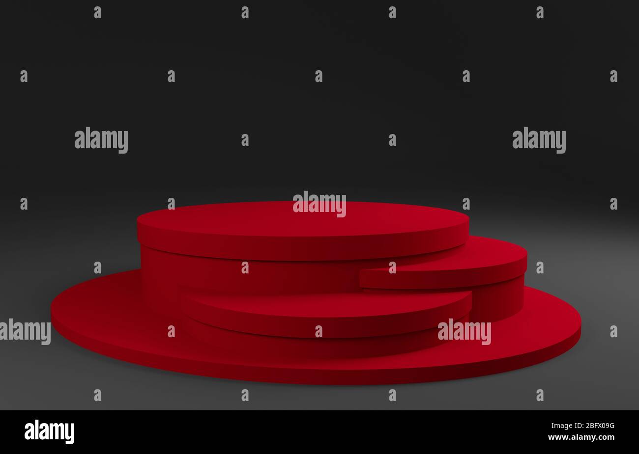 Red podium on an anthracite background, 3d rendering Stock Photo - Alamy