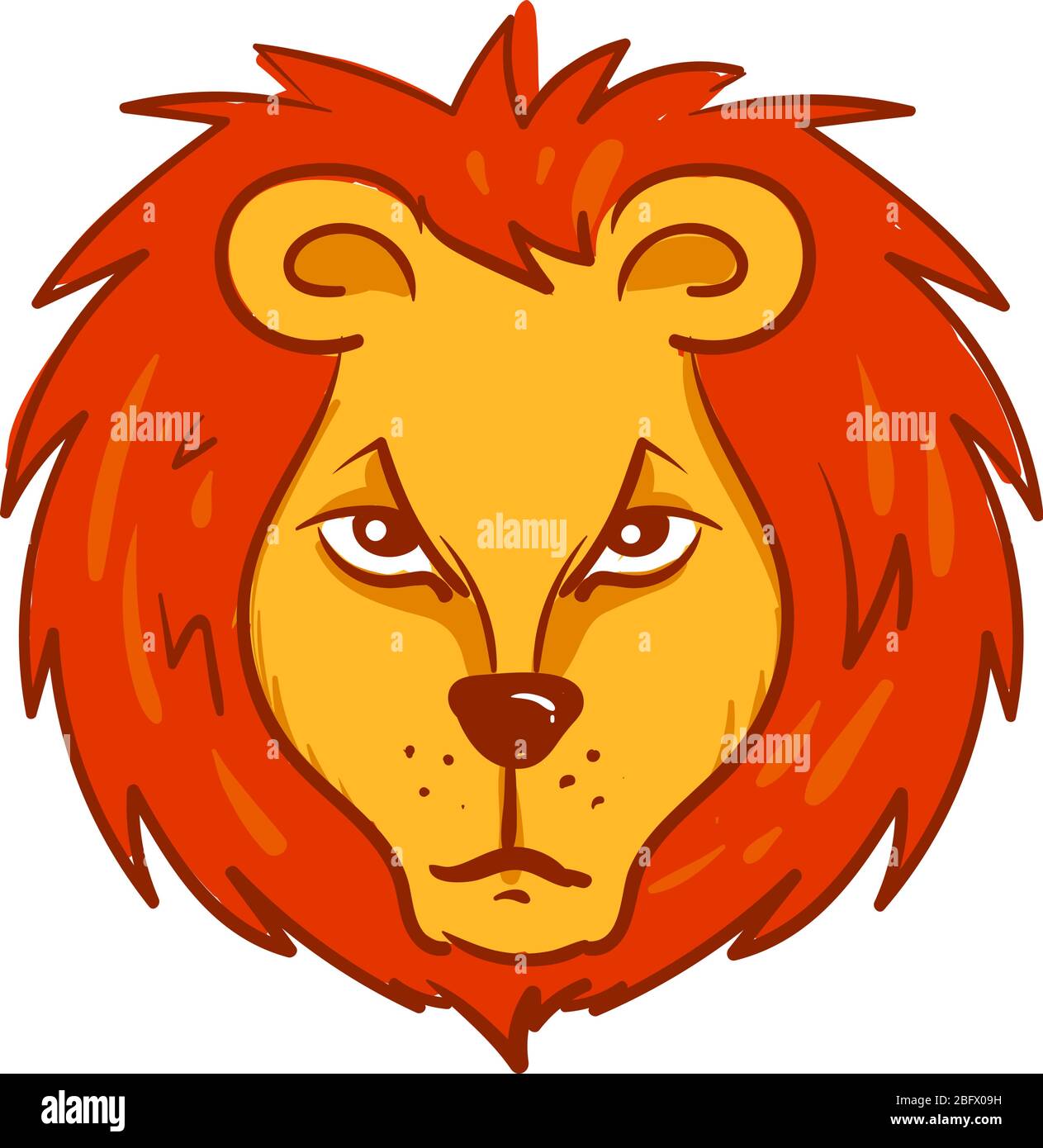 Mean Cartoon Lion Face