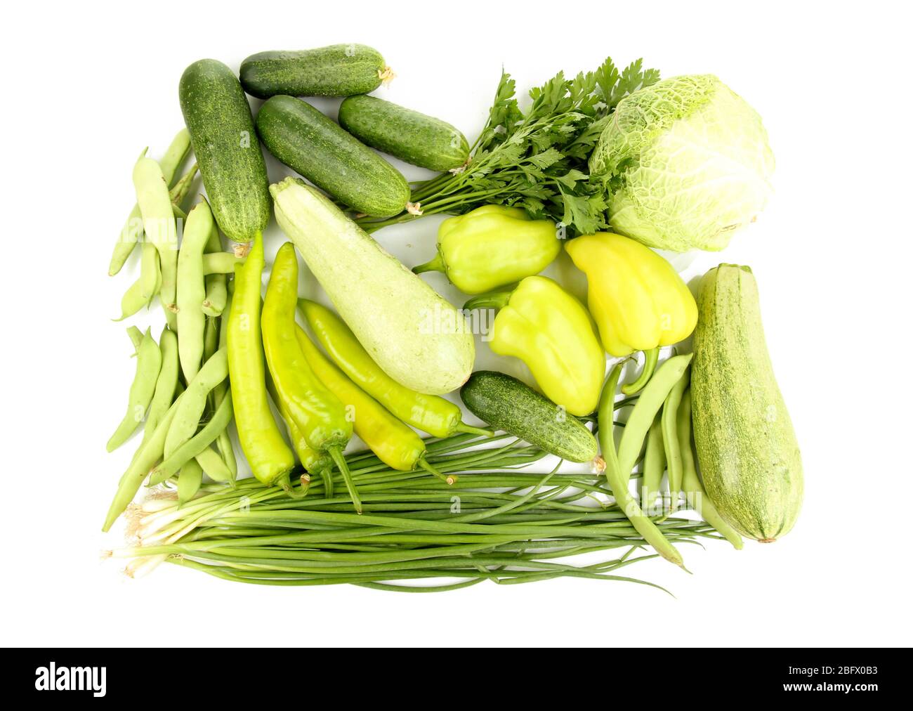 fresh green vegetables isolated on white Stock Photo - Alamy
