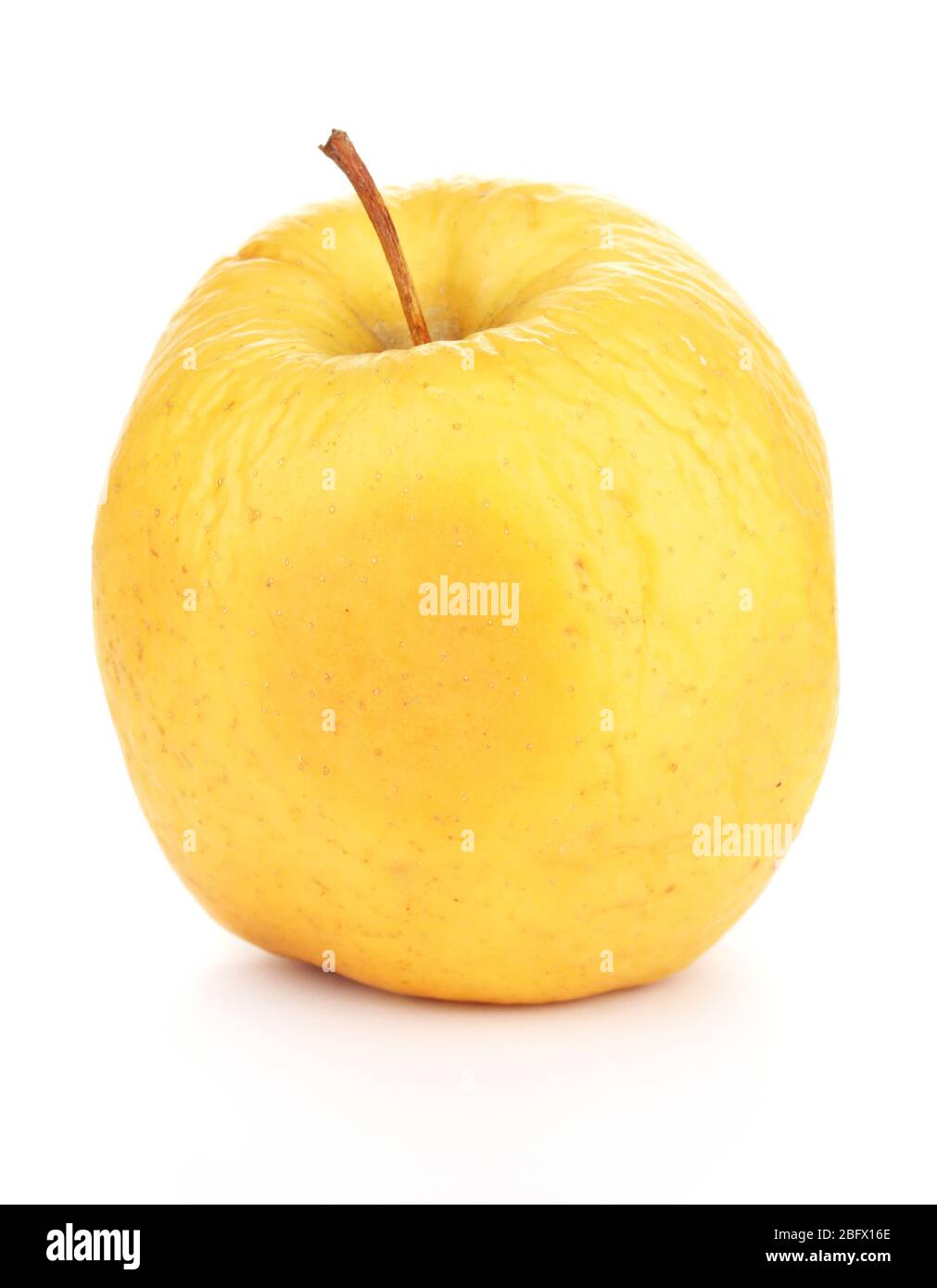 Yellow apple as problem skin concept isolated on white Stock Photo - Alamy