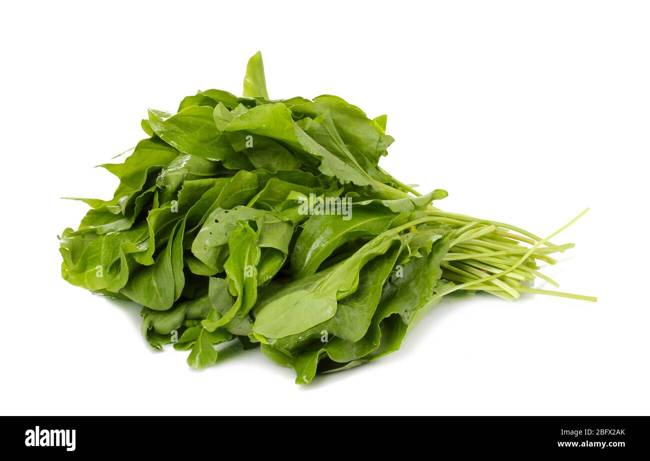 Fresh sorrel isolated on white Stock Photo - Alamy