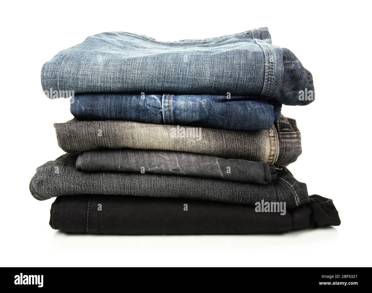 Pile of jeans shop Cut Out Stock Images & Pictures - Alamy