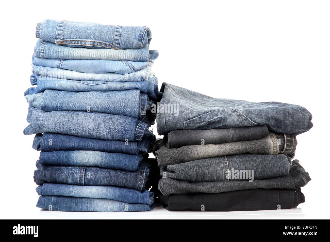 Denim fabric piles hi-res stock photography and images - Alamy