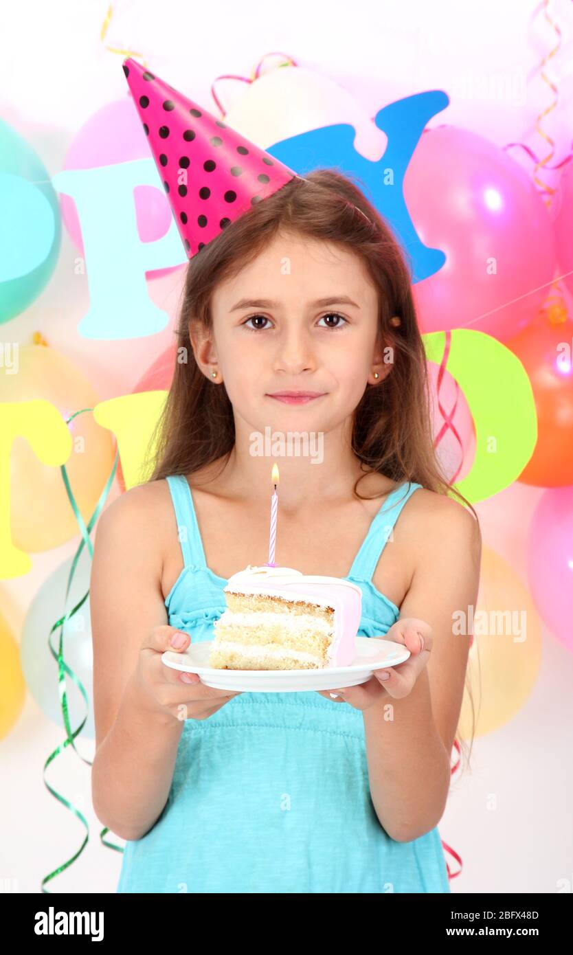 Little beautiful girl celebrate her birthday Stock Photo - Alamy