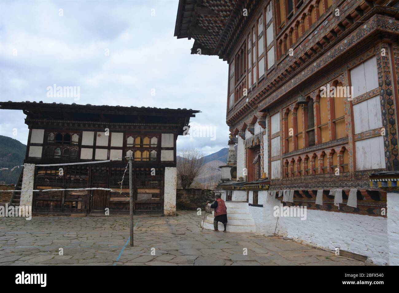The courtyard of the Ogyen Choling Palace and Museum, Tang Valley ...
