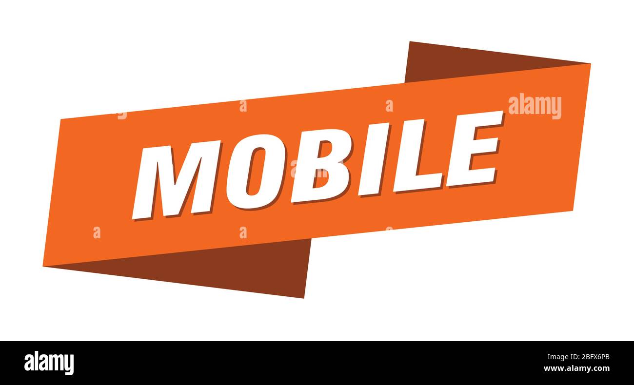 mobile banner template. mobile ribbon label sign Stock Vector Image ...