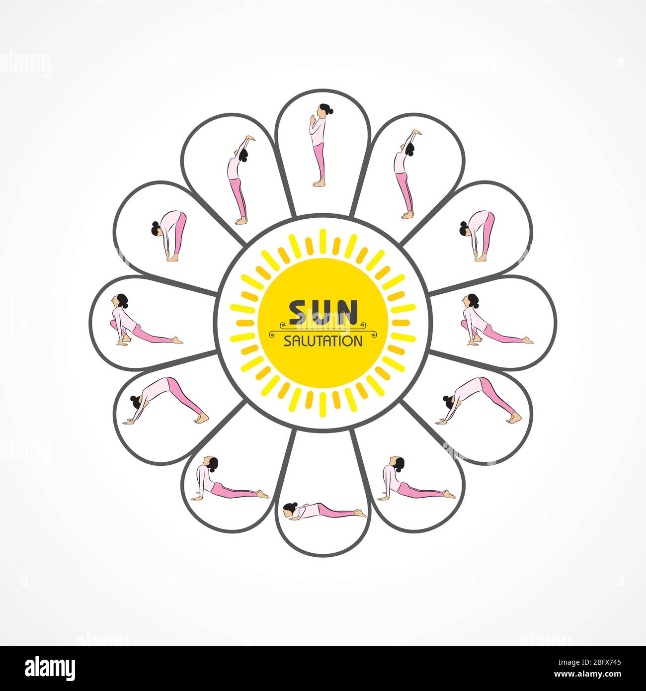 Vector Illustration of International Yoga Day - 21 June , different ...