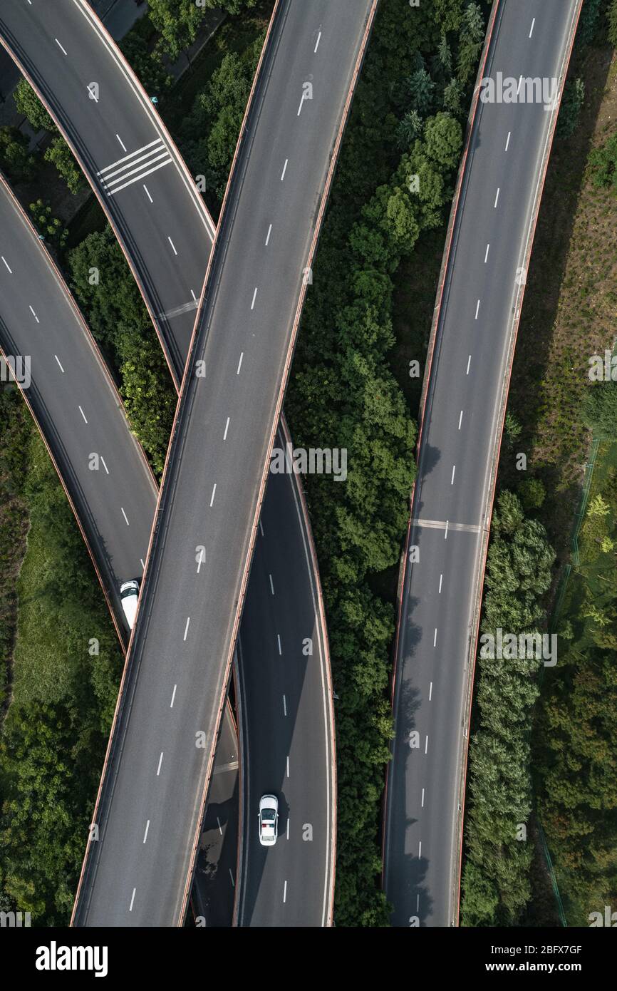 Aerial view of highway and overpass Stock Photo - Alamy