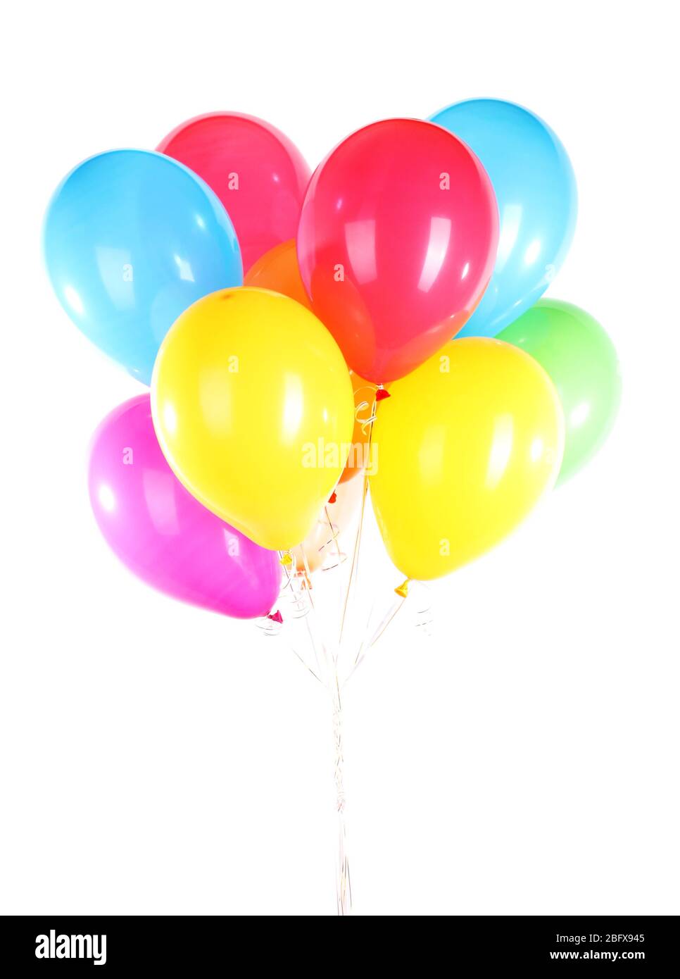 Colorful balloons isolated on white Stock Photo - Alamy