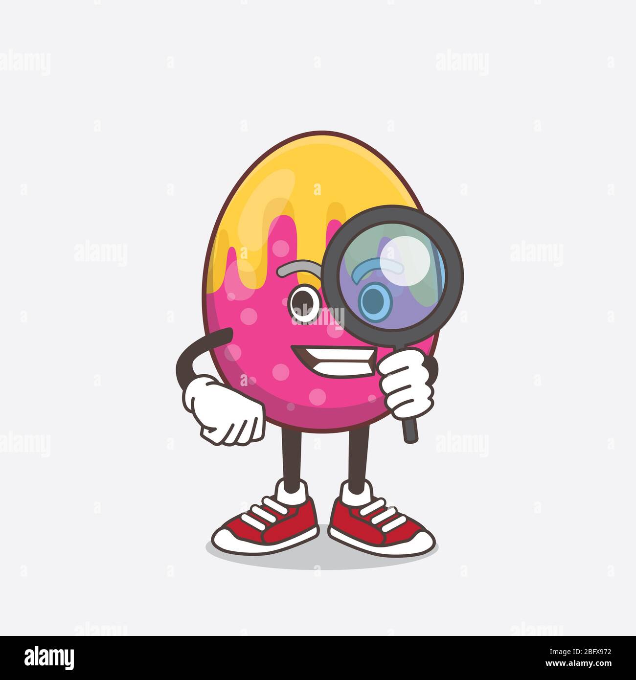 An illustration of Easter Egg cartoon mascot character as Detective ...