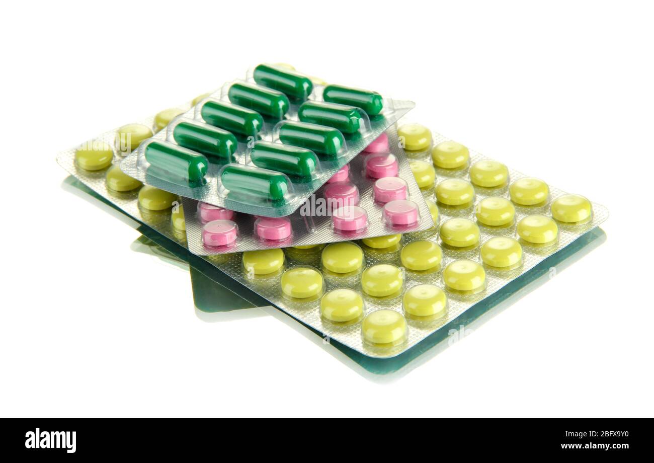 Red and green capsules in blister pack Cut Out Stock Images & Pictures ...