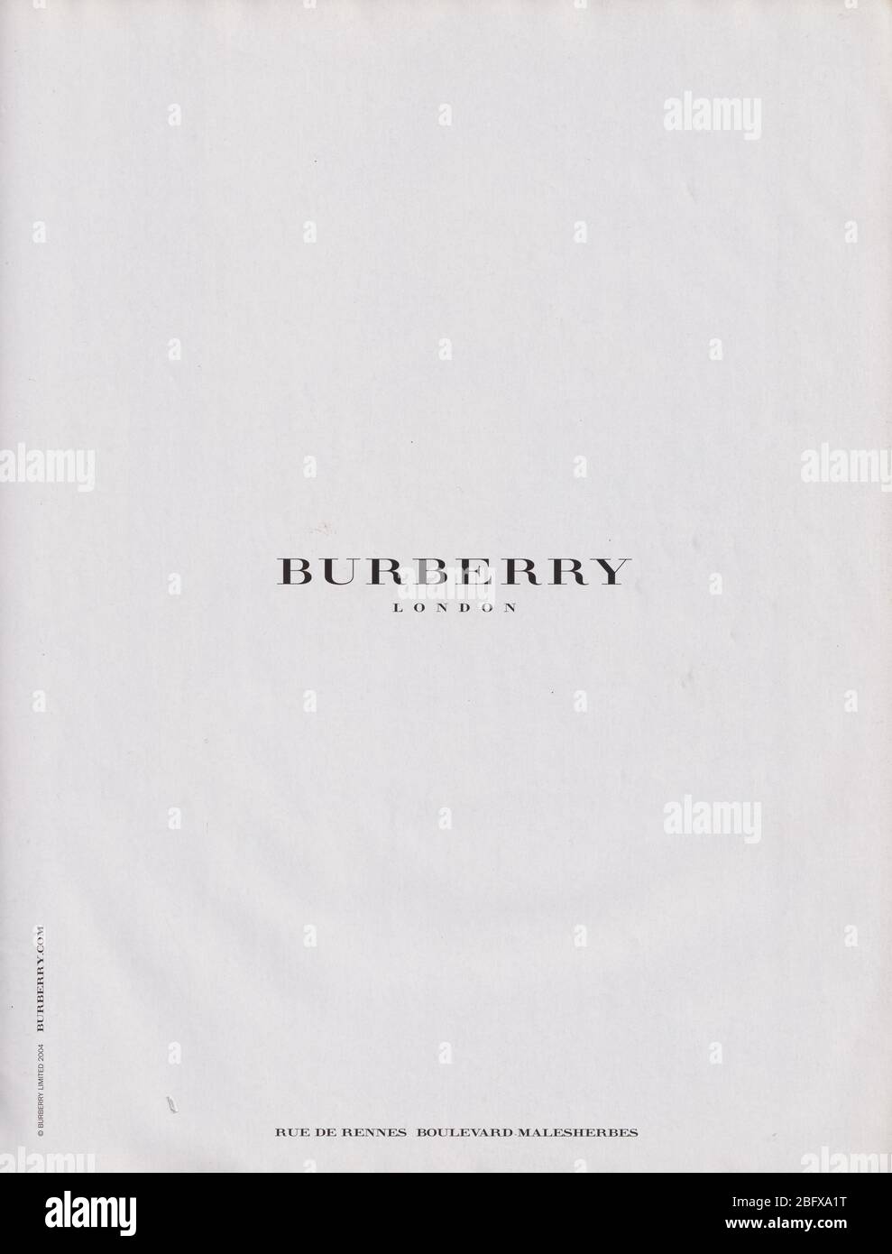 poster advertising Burberry fashion house in paper magazine from 2004 ...