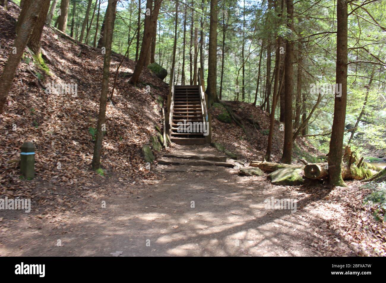 Old man cave walk trail and water fall in Ohio State,nature green ...